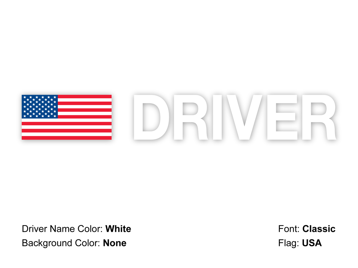 Driver Name Decal – TrackDecals